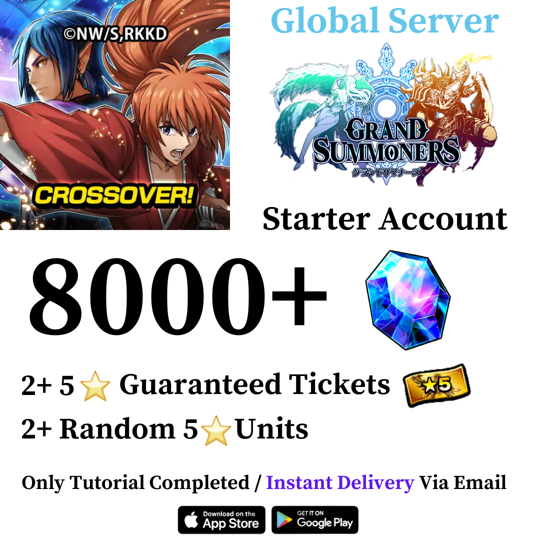 [Global Server] 8000+ Crystals Grand Summoners Starter Reroll Fresh Ac ...