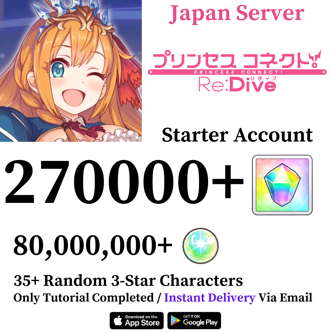 [Japan Server] 270000+ Gems Princess Connect Re:Dive Starter Reroll Ac ...